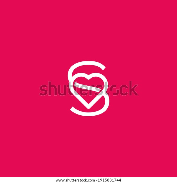 Letter S Heart Logo Icon Design Stock Vector (Royalty Free) 1915831744 ...
