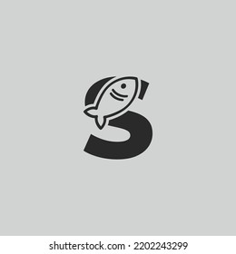 Letter S Initial Fish Logo Design Stock Vector (Royalty Free ...
