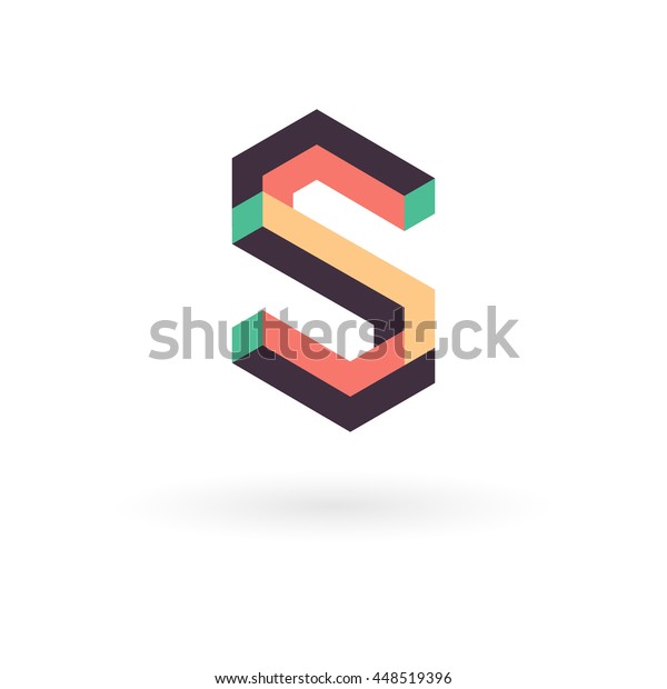 Letter S Isometric Logo Design Stock Vector (Royalty Free) 448519396 ...