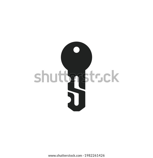 Letter S Key Logo Icon Sign Stock Vector (Royalty Free) 1982261426 ...