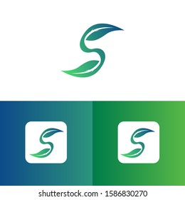 Letter S Leaf Logo Design Template Stock Vector (Royalty Free ...