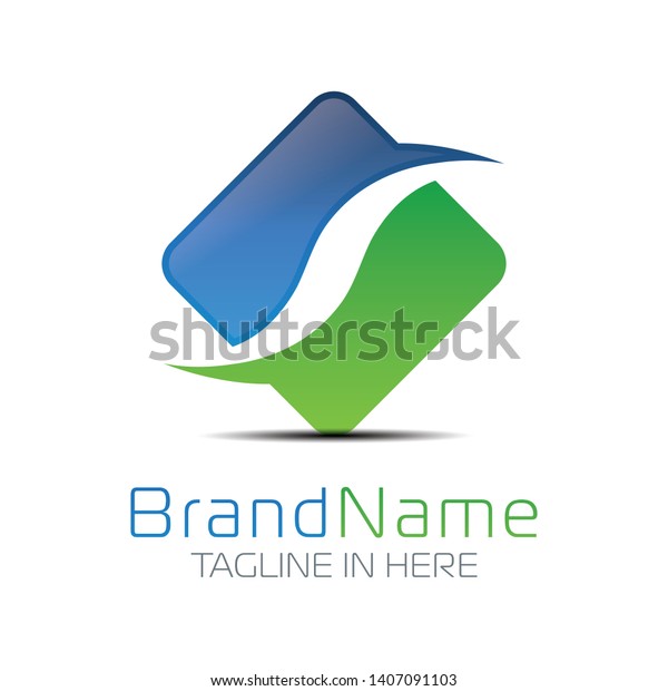 Letter S Logo Blue Green Color Stock Vector (Royalty Free) 1407091103 ...