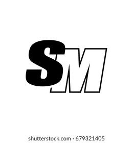 Letter S M Logo Overlapping Black Stock Vector (Royalty Free) 679321405 ...