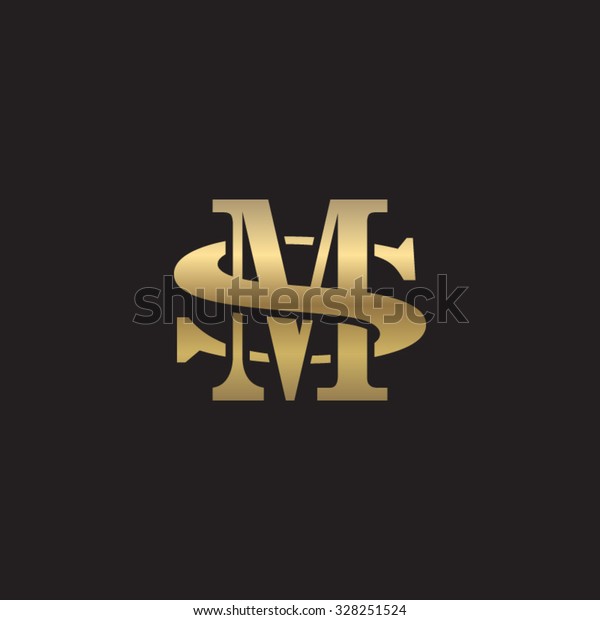 Letter S M Monogram Golden Logo Stock Vector (Royalty Free) 328251524