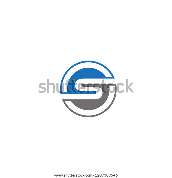 Letter S Negative Space Circle: vector de stock (libre de regalías ...