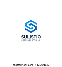 Letter S Network Communication Logo Design Stock Vector (Royalty Free ...