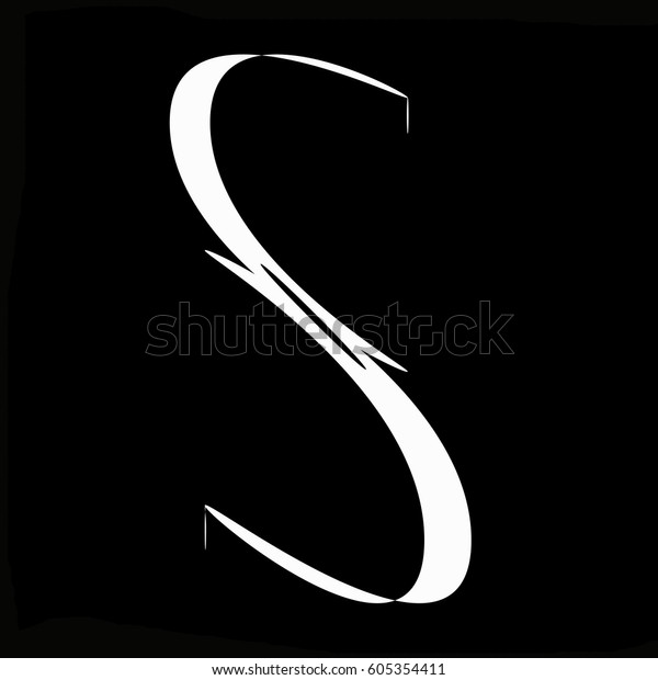 Letter S On Black Background Stock Vector (Royalty Free) 605354411 ...