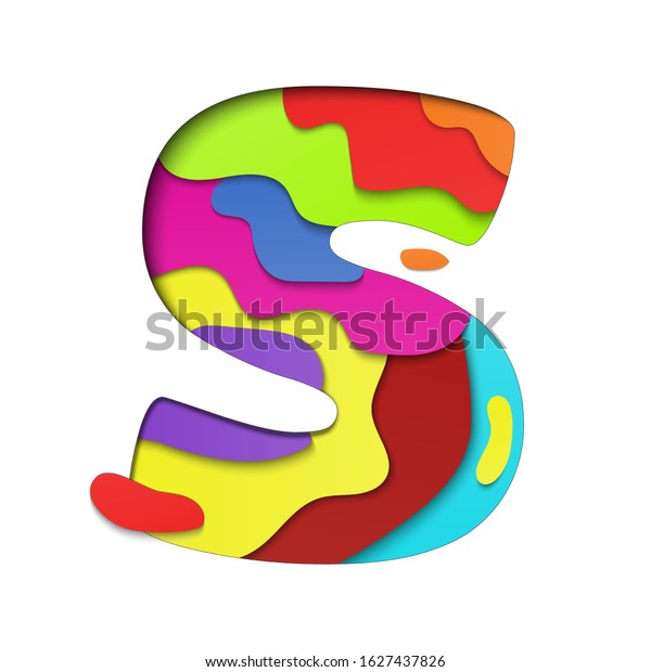 Letter S Paper Cut Style Multi Stock Vector (Royalty Free) 1627437826 ...