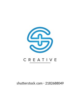 Letter S Plus Logo Blue Color Stock Vector (Royalty Free) 2182688049 ...