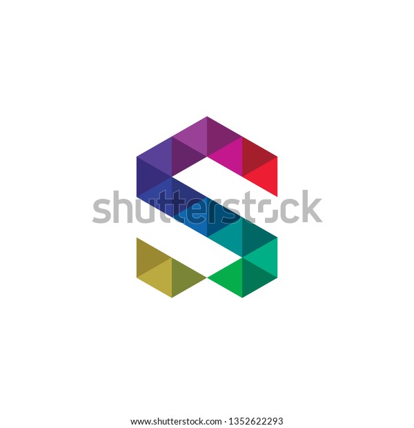 Letter S Polygon Style Geometric Alphabet Stock Vector (Royalty Free ...