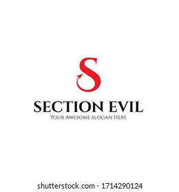 Vektor Stok Letter S Section Evil Logo Design (Tanpa Royalti ...