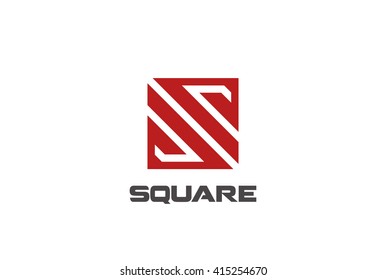 Letter S Square Shape Logo Design: vector de stock (libre de regalías ...