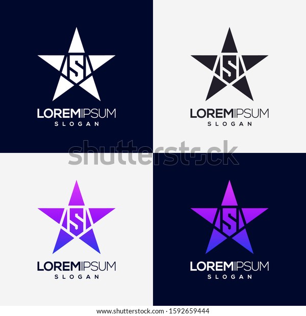 Letter S Star Logo Design Stock Vector (Royalty Free) 1592659444 ...