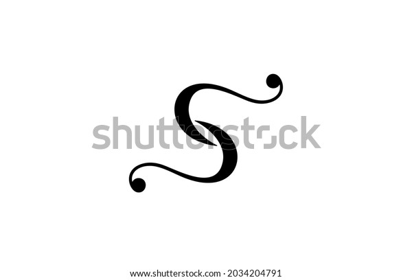 Letter S Stylish Calligraphy Minimal Logo Stock Vector (Royalty Free ...