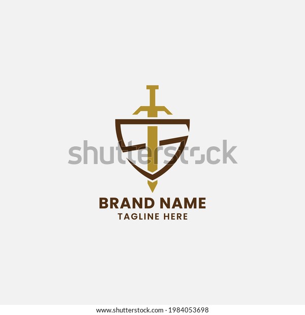 Letter S Sword On Shield Monogram Stock Vector (Royalty Free ...