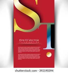 Letter S T Material Conceptual Background Stock Vector (Royalty Free ...