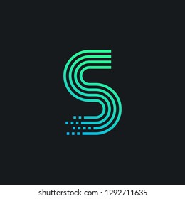 Letter S Tech Logo Design Stock Vector (Royalty Free) 1292711635