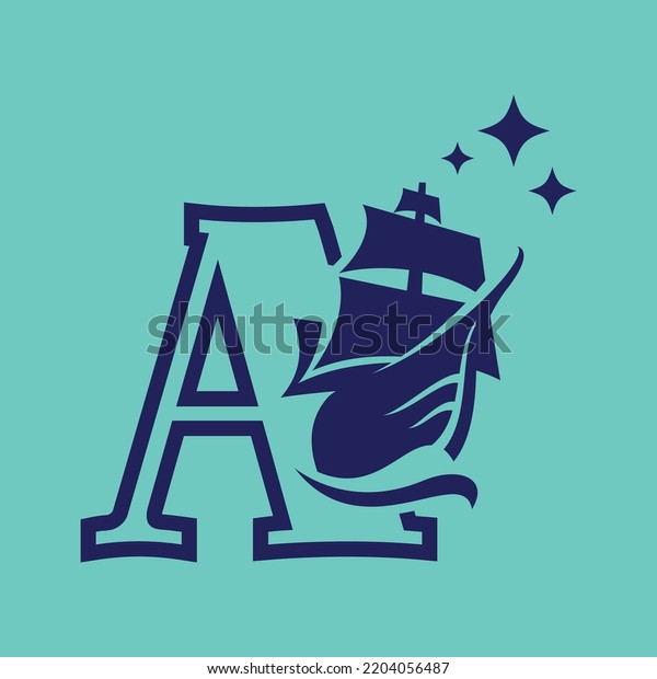 Letter Sailing Boat Logo Template Stock Vector (Royalty Free ...