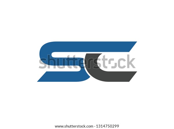 Letter Sc Logo Design Vector Stock Vector (Royalty Free) 1314750299 ...