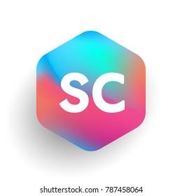 Letter Sc Logo Hexagon Shape Colorful Stock Vector (Royalty Free ...