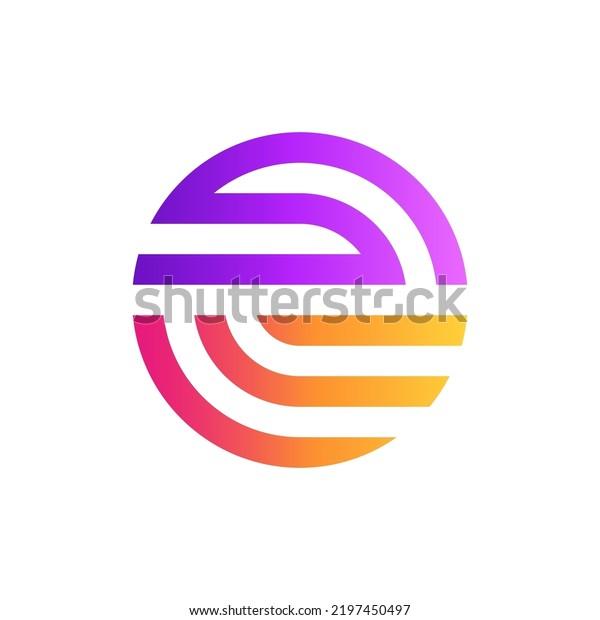 Letter Se Circle Gradient Logo Design Stock Vector (Royalty Free ...