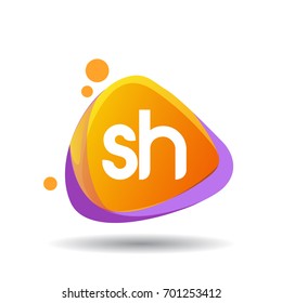 Letter Sh Logo Triangle Splash Colorful Stock Vector (Royalty Free ...