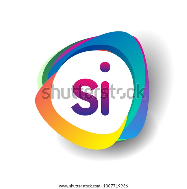 Letter Si Logo Colorful Splash Background Stock Vector (Royalty Free ...