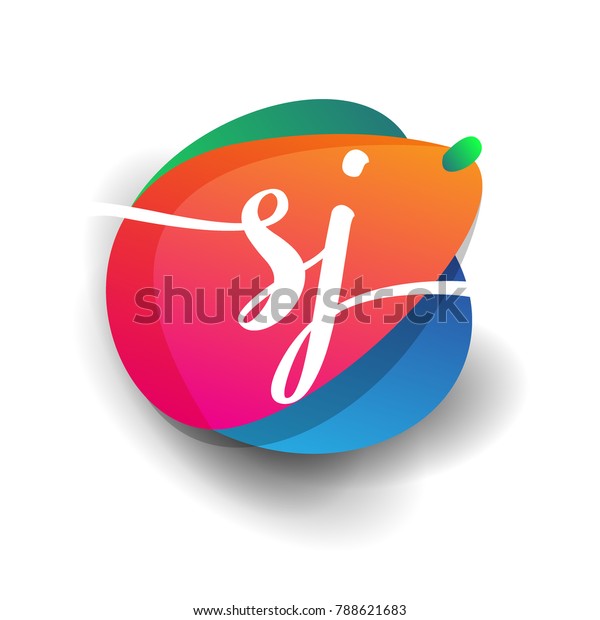 Letter Sj Logo Colorful Splash Background Stock Vector (Royalty Free ...