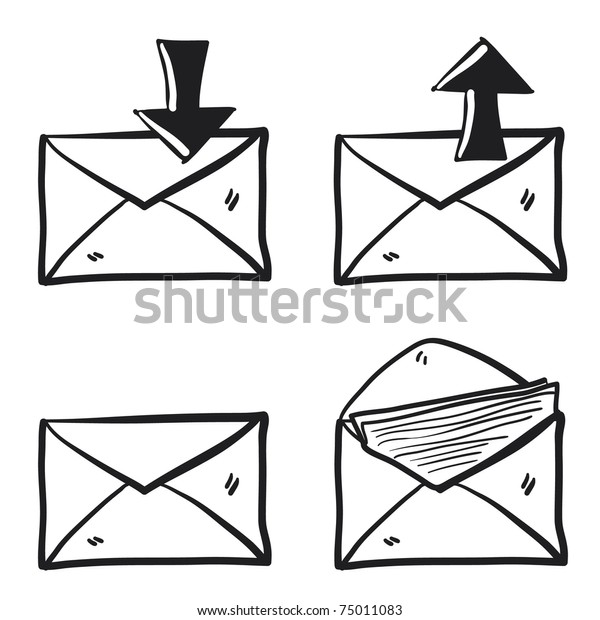 Letter Sketch Envelope Drawing Mail Image Stock Vector (Royalty Free ...