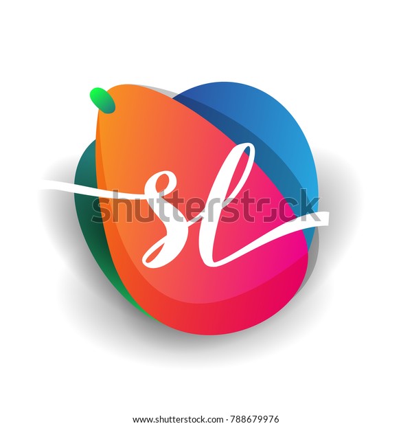 Letter Sl Logo Colorful Splash Background Stock Vector (Royalty Free ...