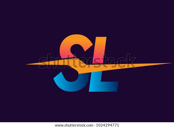Letter Sl Logo Lightning Icon Letter Stock Vector (Royalty Free) 1024294771