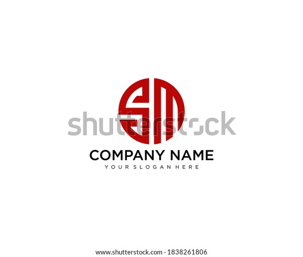 Letter Sm Line Logo Design Linear Stock Vector (Royalty Free ...