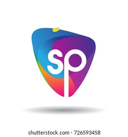 Letter Sp Logo Colorful Splash Background Stock Vector (Royalty Free ...