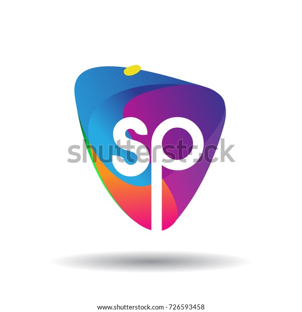 Letter Sp Logo Colorful Splash Background Stock Vector (Royalty Free ...