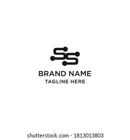 Letter Ss Tech Logo Template Design Stock Vector (Royalty Free ...