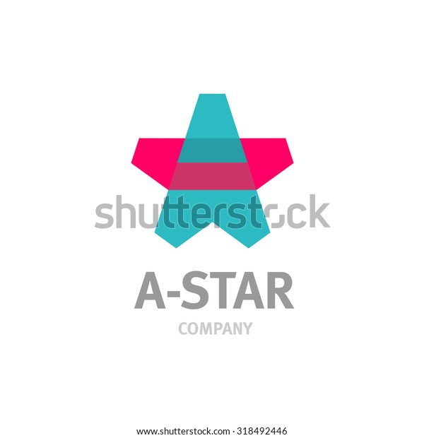 Letter Star Shaped Overlay Logo Template Stock Vector (Royalty Free ...