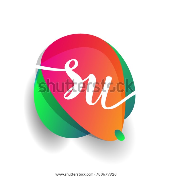 Letter Su Logo Colorful Splash Background Stock Vector (Royalty Free ...