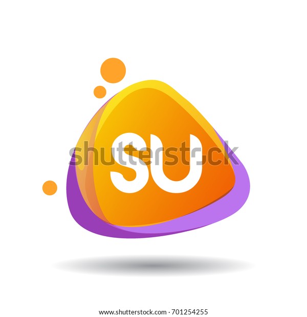 Letter Su Logo Triangle Splash Colorful Stock Vector (Royalty Free ...