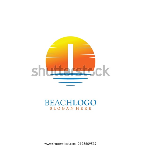 Letter Sunset Logo Design Vector Illustration Stock Vector (Royalty ...