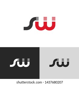 Letter Sw Linked Lowercase Logo Design Stock Vector (Royalty Free ...