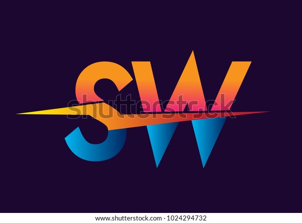 Letter Sw Logo Lightning Icon Letter Stock Vector (Royalty Free) 1024294732