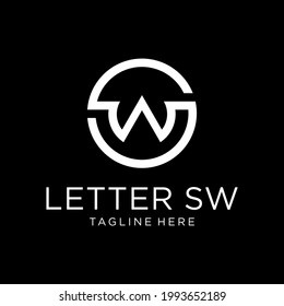 Letter Sw Logo Simple Modern Creative Stock Vector (Royalty Free ...