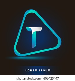 Letter T 3d Logo Template Business Stock Vector (Royalty Free) 606425447