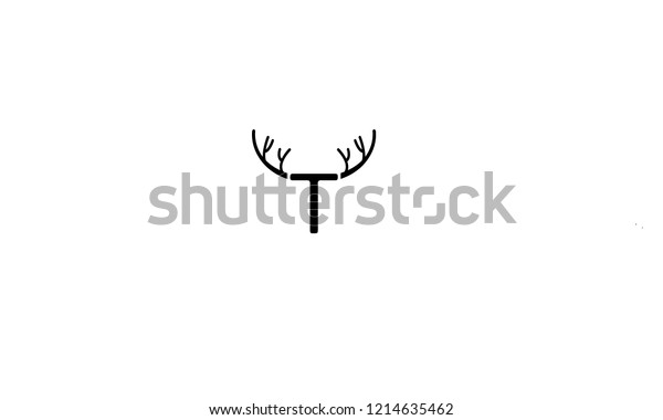 Letter T Antler Logo Logo Design Stock Vector (Royalty Free) 1214635462 ...