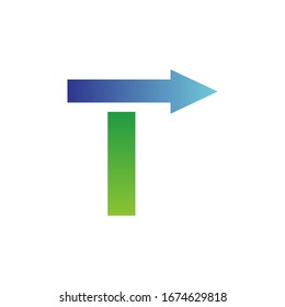 Letter T Arrow Logo Design Stock Vector (Royalty Free) 1674629818 ...