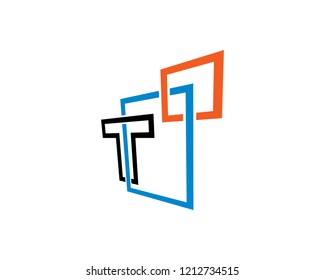 Letter T Box Logo Template Design Stock Vector (Royalty Free ...