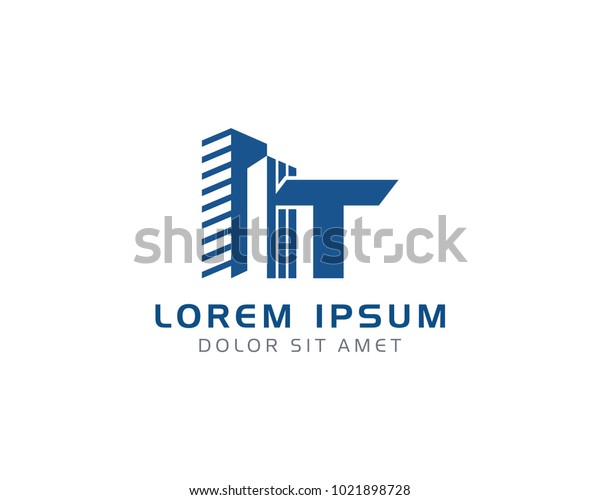Letter T Building Logo Design Stock Vector (Royalty Free) 1021898728 ...