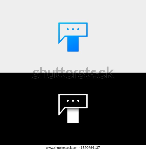 Letter T Chat Bubble Logo Template Stock Vector (Royalty Free ...