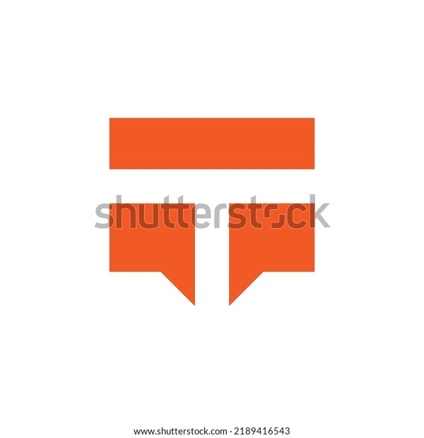 Letter T Chat Negative Space Logo Stock Vector (Royalty Free ...