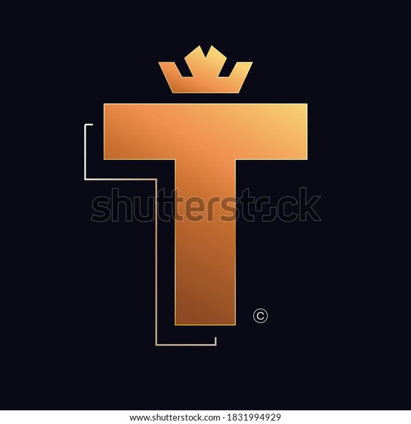Letter T Crown Premium Logo Design Stock Vector (Royalty Free ...